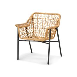Tchibo - 2 Dining-Sessel mit Polyrattangeflecht - 71x60x87cm - hellgrau -