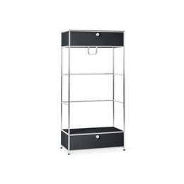 Tchibo - Ankleide Metall &raquo;Cn3&laquo; mit 2 Schubladen - 77x40x160,5cm - schwarz - Stahl / Aluminium / Kunststoff