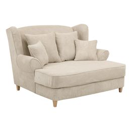 Tchibo - XXL-Ohrensessel &raquo;Harvard&laquo; in Cordstoff - 154x144x102cm - creme - Polyester / Holz / Buchenholz