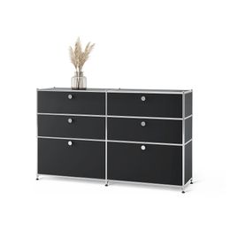 Tchibo - Kommode Metall &raquo;Cn3&laquo; mit 6 Schubladen - 152x40x84,5cm - schwarz - Stahl / Aluminium / Kunststoff