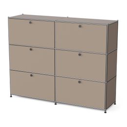 Tchibo - Metall-Kommode &raquo;Cn3&laquo; mit 6 Klappenf&auml;chern - 152x40x120,3cm - taupe -