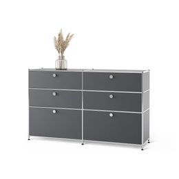 Tchibo - Kommode Metall &raquo;Cn3&laquo; mit 6 Schubladen - 152x40x84,5cm - chrom - Stahl / Aluminium / Kunststoff
