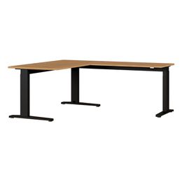 Tchibo - Mechanisch h&ouml;heneinstellbarer Eckschreibtisch &raquo;Agenda&laquo; - 160x193x68cm - schwarz -