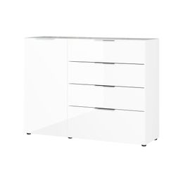 Germania-Sideboard &raquo;GW-Oakland&laquo; - 134x42x102cm - chrom - Holz / Glas / Metall
