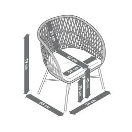Tchibo - Loungesessel mit Polyrattangeflecht - 74x68x79cm - schwarz -