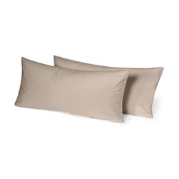 Tchibo - 2 Perkal-Kopfkissenbez&uuml;ge - beige