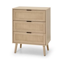 Tchibo - Kommode - 60x39x77cm - schwarz - Holz / Rattan / Kunststoff