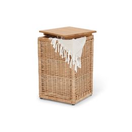 Tchibo - Hohe Truhe aus Geflecht - 40x40x65cm - naturfarben - Rubberwood-Holz