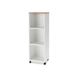 Tchibo - Regal mit Rollen - 40x35x122cm - braun - Holz / Eichenholz