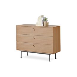 Tchibo - Kommode &raquo;Finnsbo&laquo; - 100x40x78,8cm - schwarz - Holz / Echtholzfurnier / Stahl