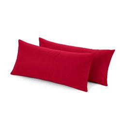 Tchibo - 2 Microfaser-Flanell-Kopfkissenbez&uuml;ge - rot