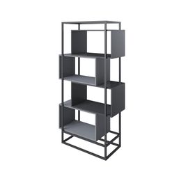 Roba Minecraft B&uuml;cherregal mit 4 F&auml;chern - 70x38x163,5cm - schwarz - Metall / Holz