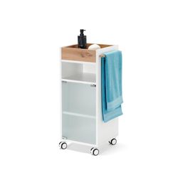 Tchibo - Beistellwagen - 35x35x84,5cm - braun - Holz / Glas / Eichenholz