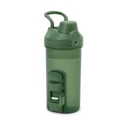 Tchibo - Getr&auml;nkeflasche mit Pillendose - dunkelgr&uuml;n