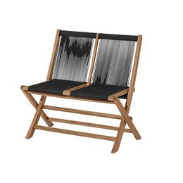 Tchibo - Klappbare Gartenbank mit Textilgeflecht - 90x56x87cm - schwarz - Holz / Akazienholz / Stahl