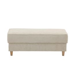 Tchibo - Aufklappbare Hockerbank &raquo;Harvard&laquo; mit Stauraum in Cordstoff - 110x51x44cm - creme - Polyester / Holz / Buchenholz