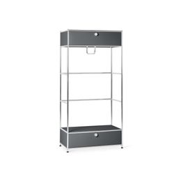 Tchibo - Ankleide Metall &raquo;Cn3&laquo; mit 2 Schubladen - 77x40x160,5cm - chrom - Stahl / Aluminium / Kunststoff
