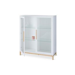 Tchibo - Vitrine &raquo;Eklund&laquo; mit 2 T&uuml;ren - 120x42x138cm - braun - Holz / Eichenholz / Glas