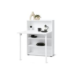 Tchibo - Regal mit ausklappbarem Tisch - 74,5x30x100cm - wei&szlig; - Holz / Buchenholz