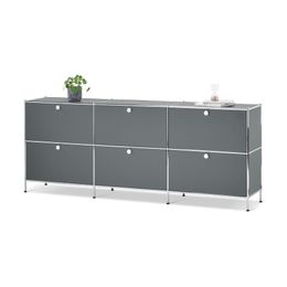 Tchibo - Sideboard &raquo;Cn3&laquo; mit 6 Klappen - 227x40x89,5cm - chrom - Stahl / Aluminium / Kunststoff