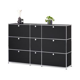 Tchibo - Kommode &raquo;Cn3&laquo; mit 9 Klappen - 190x40x120,5cm - schwarz - Stahl / Aluminium / Kunststoff
