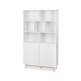 Tchibo - Regal mit Stauraum - 110x35x192cm - braun - Holz / Eschen-Massivholz