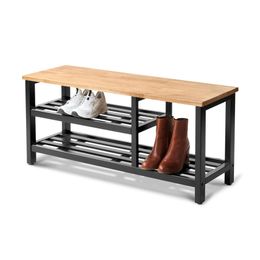 Tchibo - Sitzbank mit offenem Schuhfach - 100x35x45cm - schwarz - Buchenholz / Holz