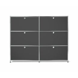 Tchibo - Kommode Metall &raquo;Cn3&laquo; mit 6 Klappenf&auml;chern - 152x40x120,5cm - chrom - Stahl / Aluminium / Kunststoff