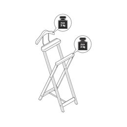 Tchibo - Stummer Diener - 37x49,5x101cm - silber -