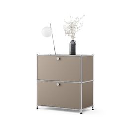 Tchibo - Sideboard Metall &raquo;Cn3&laquo; mit 2 Klappenf&auml;chern - 77x40x82,5cm - taupe - Stahl / Aluminium / Kunststoff