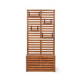 Tchibo - Balkon-Sichtschutzbank - 80x40x170cm - schwarz - Akazienholz / Stahl / Polypropylen