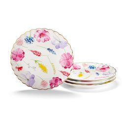 Tchibo - 4 Dessertteller mit Glanzgolddekor - creme