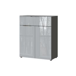 Tchibo - Kommode &raquo;Oakland&laquo; - 83x102x42cm - grau - Holz / Glas