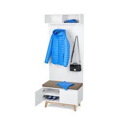 Tchibo - Garderobe mit Sitzbank - 80x40x200cm - beige - Holz / Eschen-Massivholz / Stahl
