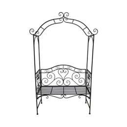 Tchibo - Rosenbogen mit Bank - 124x48x200cm - schwarz - Stahl