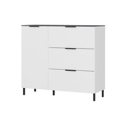 Tchibo - Kommode &raquo;California&laquo; mit Schubladen und 1 T&uuml;r - 109x40x98cm - schwarz - Holz / Metall