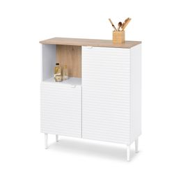 Tchibo - Badkommode &raquo;Sonari&laquo; mit T&uuml;ren - 80,2x30,1x92,2cm - braun - Holz / Aluminium / Buchenholz