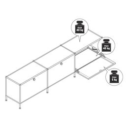 Tchibo - Lowboard Metall &raquo;Cn3&laquo; mit 3 Klappenf&auml;chern - 228x40x51,5cm - chrom -