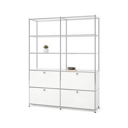 Tchibo - Hohes Regal Metall &raquo;Cn3&laquo; mit 4 Klappenf&auml;chern - 152x40x195cm - chrom - Stahl / Aluminium / Kunststoff