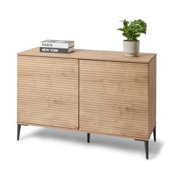 Tchibo - Sideboard &raquo;Reet&laquo; mit Lamellenoptik - 113,5x40,1x75,8cm - schwarz - Holz / Stahl