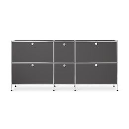 Tchibo - Sideboard Metall &raquo;Cn3&laquo; gro&szlig; mit 6 Klappenf&auml;chern - 190x40x89,5cm - chrom - Stahl / Aluminium / Kunststoff