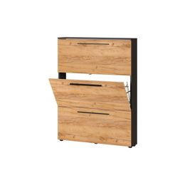 Tchibo - Schuhschrank &raquo;Wildomar 3884&laquo; - 100x19x127cm - braun - Holz / Metall