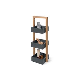 Tchibo - Standregal mit 3 Stauraum-K&auml;sten - 28,5x23x78cm - anthrazit - Holz / Eichenholz