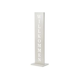 Tchibo - Standschild &raquo;Willkommen&laquo; - wei&szlig;