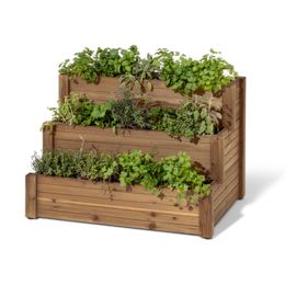 Tchibo - Treppenhochbeet mit 3 Ebenen &raquo;Tinus&laquo; - 90x70x61cm - schwarz - Holz / Holz / Stahl