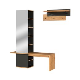 Tchibo - Garderobe - 140x40x183cm - schwarz - Holz / Glas