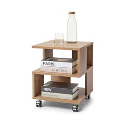 Tchibo - Couchtisch in Holzoptik auf Rollen - 40x40x50cm - hellbraun - Plastik
