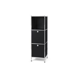 Tchibo - Schmale Kommode Metall &raquo;Cn3&laquo; mit 2 Klappenf&auml;chern - 40x40x127cm - schwarz - Stahl / Aluminium / Kunststoff