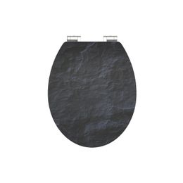 Sch&uuml;tte Sch&uuml;tte MDF High-Gloss WC-Sitz mit Absenkautomatik &raquo;Black Stone&laquo; - wei&szlig;