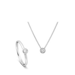 Tchibo - 585 Wei&szlig;gold Collier, Diamanth&auml;nger